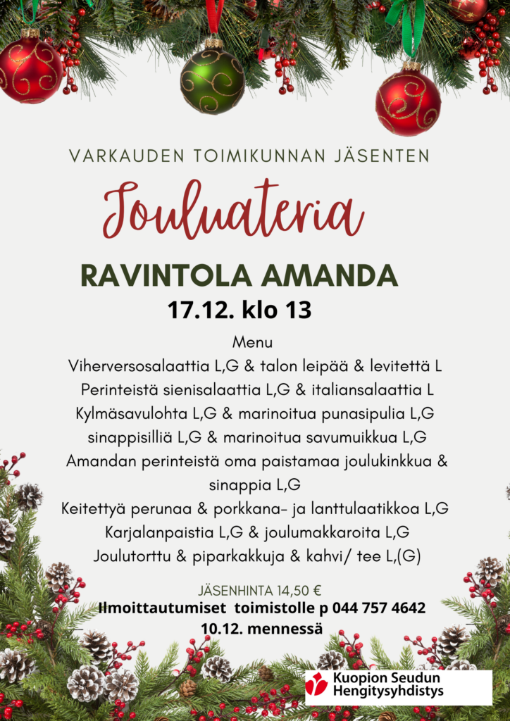 Varkauden Jouluateria - Kuopion Seudun Hengitysyhdistys
